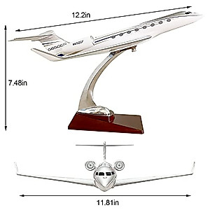 12.2” 1:100-Scale Model Jet Model Airplane Gulfstream G650 Model Lite Collectibles Alloy Resin Airplane Models Plane Models Diecast for Collection or Gift Ornament