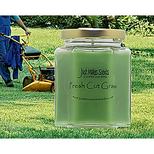 Fresh Cut Grass Scented Blended Soy Candles | Grass Fragrance | Hand Poured in The USA by Just Makes Scents (8 oz)