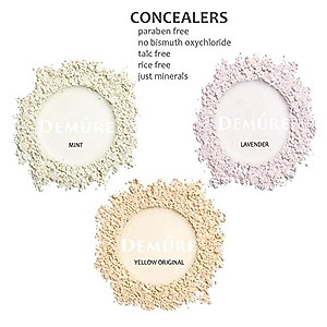 Demure Mineral Make Up, Mineral Concealer (Original), Dark Circles Under Eye Treatment, Under Eye Concealer, Made with Pure Crushed Minerals, Loose Powder. Concealer (Yellow) By Demure (2 grams)