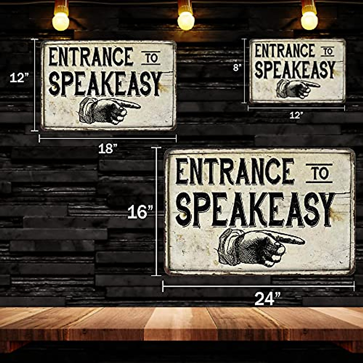 Chico Creek Signs Entrance to Speakeasy Sign Decor Speak Easy Signs Great Gatsby Prohibition Decorations Rustic Farmhouse Roaring 20s 1920s Mugshot Wall Art Tin Metal 8 x 12 High Gloss 208120020151