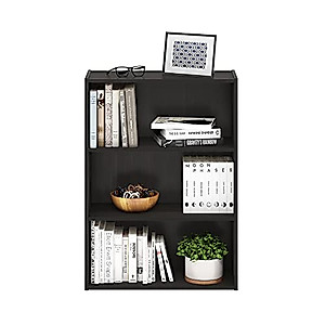 Furinno Pasir 3-Tier Open Shelf Bookcase, Espresso