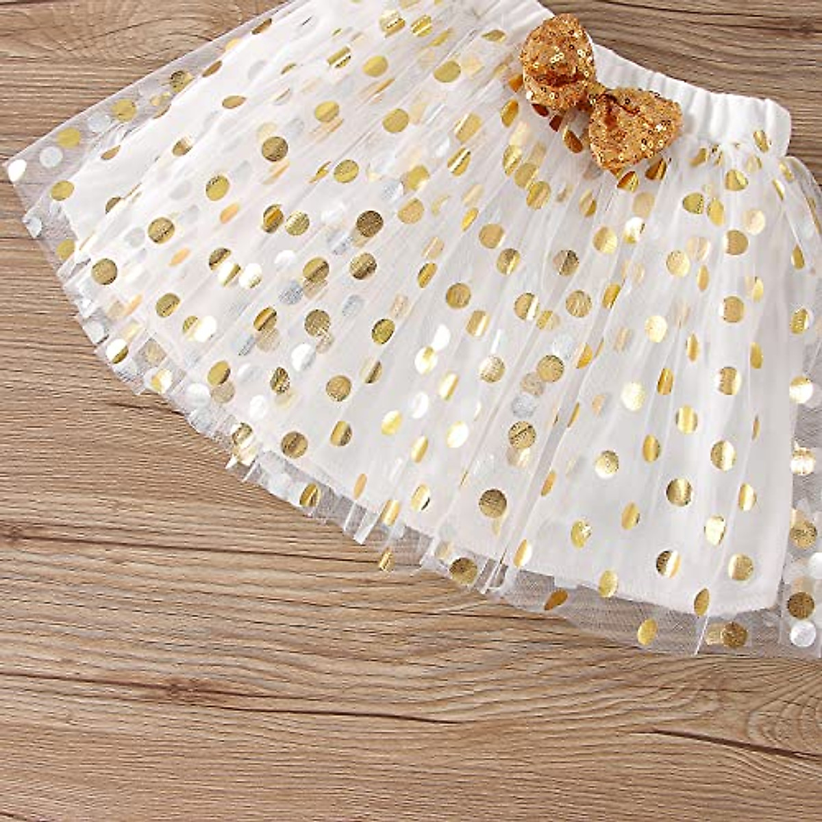 CBNRLOPOP Toddler Kids Baby Girls Birthday Princess Outfits Dress Vest Sleeveless Shirt Tank Top Dot Mesh Tutu Skirt 2PCS Summer Skirt Set