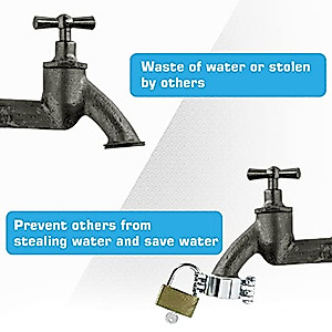 NUSET Water Faucet Lock - Water Spigot Lock for Garden Hose Bib Lock, Chrome, 2895-2, 2 Pack