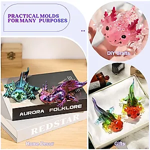 Let's Resin Large Axolotl Resin Molds Silicone, 3D Detailed Animal Silicone Molds, Flexible Effortless Demoldable Epoxy Resin Molds, Thickened Deep Epoxy Molds for Art Crafts, Gift, and Home Decor