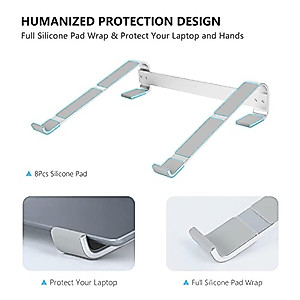 KYQEE Laptop Riser for Desk, Laptop Stand, Ergonomic Aluminum Computer Stand for Laptop, Ventilated Notebook Stand Compatible with MacBook Air Pro, Dell XPS, HP, More 11-17.3 Inches Work from Home