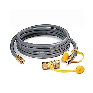 GASPRO 3/8-Inch Natural Gas Quick Connect Hose, Propane to Natural Gas Conversion Kit for Grill, Smoker, Fire Pit, Patio Heater and More, 12 Feet and 24 Feet, 2 Pack