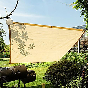 AFXOBO Garden Shade Sail Plant Greenhouse Knitted Yellow Covered Sunscreen Net 6.56x13.12 FT