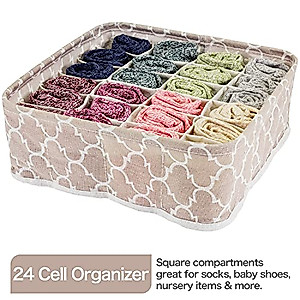 EZOWare Bundle Kit 6 Pcs Light Blue Collapsible Fabric Cube Storage Bin Baskets + 4 Closet Wardrobe Dresser Drawer Organizer Divider For Organizing Nursery Baby Clothes