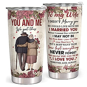 Gifts for Wife from Husband - Mothers Day Gifts for Her, Wife Valentines Day Gifts - Anniversary I Love You Romantic Gifts for Her, Wife Birthday Gift Ideas - To My Wife 20Oz Mothers day Tumbler