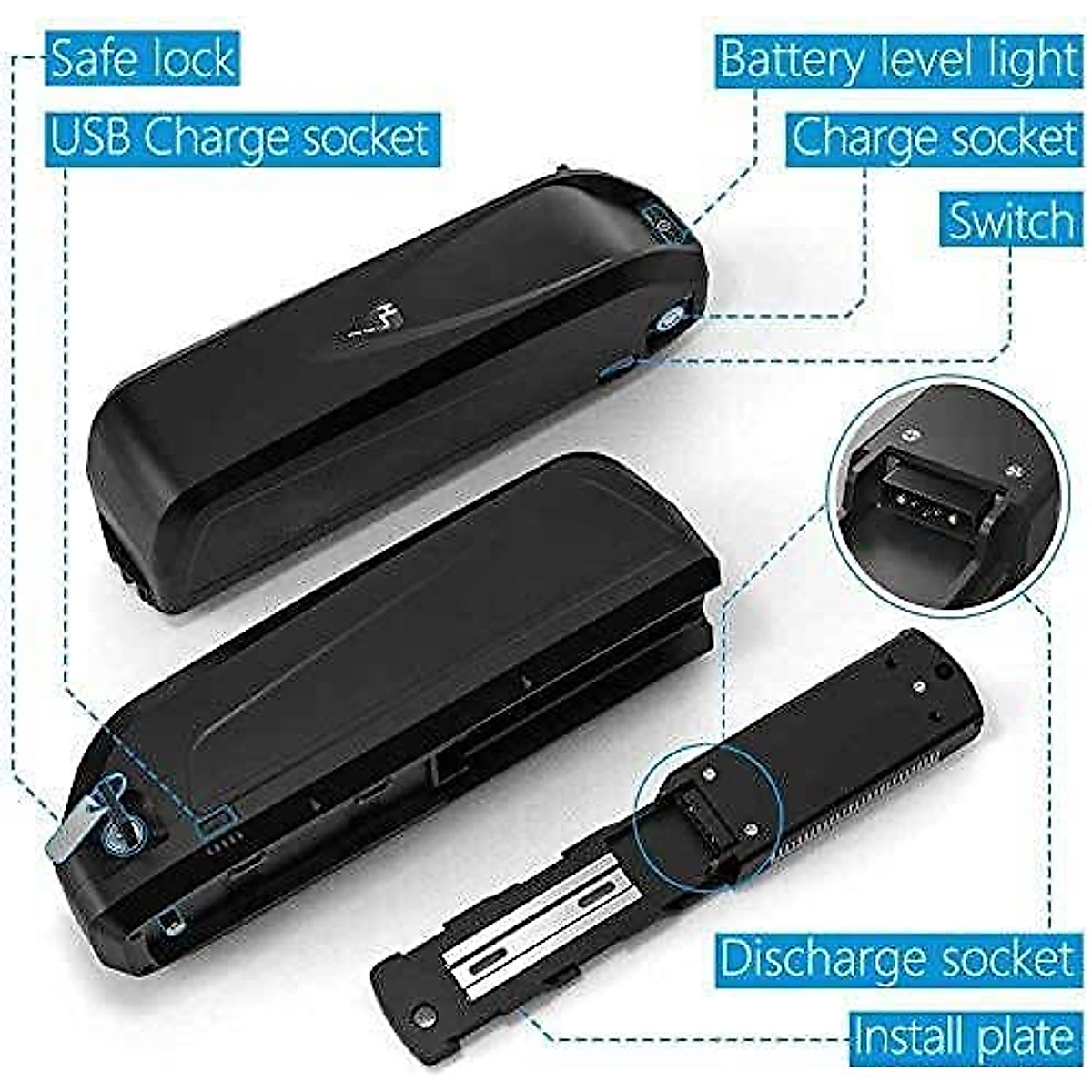 Unit Pack Power Ebike Battery - 48V Electric Bike Battery for 1000W/750W / 500W Motor Bicycle - Lithium Battery Pack - Ebik e Conversion Kit Battery - Cruiser Battery (48V 13AH UPP)