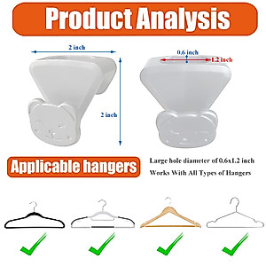 18 Pcs Space Saving Hanger Hooks, Clothes Hanger Connector Hooks to Create Up to 5X More Closet Space, AS SEEN ON TV, Heavy Duty Cascading Hanger Hooks for Organizer Closet, Fits All Hangers, White