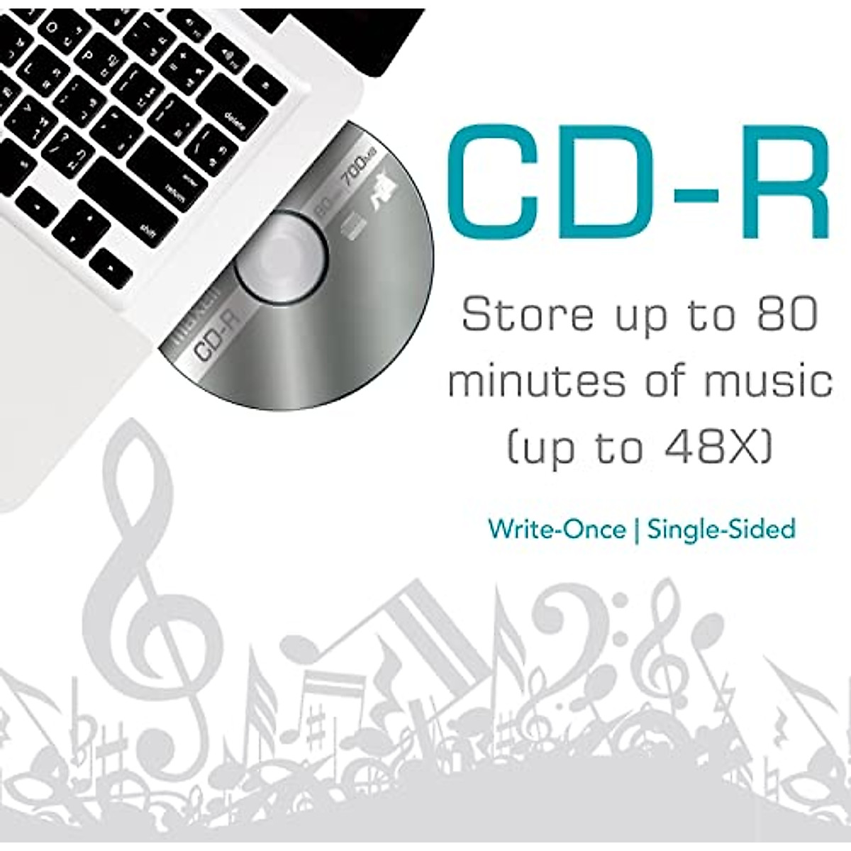 Maxell – 648220, Premium Quality Noise free Surface Playback Recordable CDs 700Mb Storage – 2x to 48x, Write Speed with 80 minutes - Blank CDs, CD Storage & Reusable Spindle Case Holder - 5 Pack