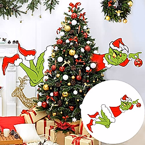 Christmas Decorations for Tree - Funny Christmas Thief Stole Tree Topper Head and Legs for Holiday Xmas Home Party Decorations