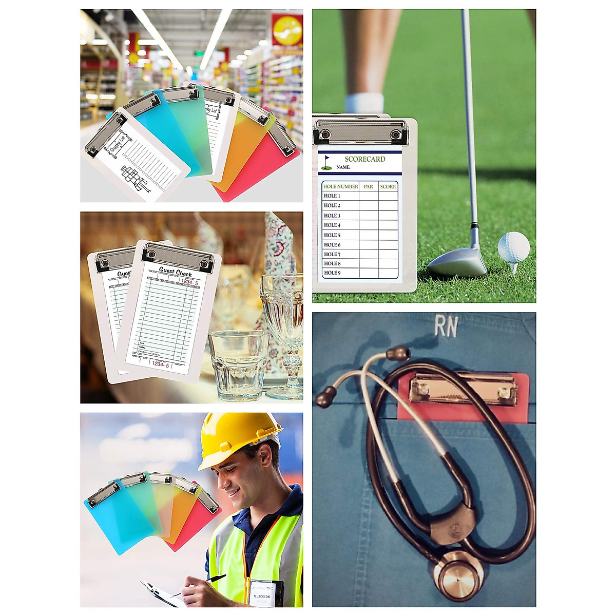 Mini Clipboard, Mymazn Small Clipboard 4.7x7.3 Inch Pretty Cute Clipboard Memo Size Pocket Clipboard Tiny A6 Clip Boards Plastic (5 Pack)