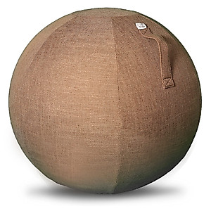 ProBody Pilates Yoga Ball Chair - Exercise Ball Chair for Home or Office, Balance Ball Chair with Yoga Ball Cover, Upgrade Stability Ball with Attractive Cover (Sepia, 24 in)