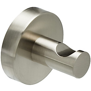 tesa Powerbutton Premium Self-Adhesive Hook - Round Matt-Chrome-Plated Metal Hook - Bathroom Towel Holder - Max Load 8 Kg