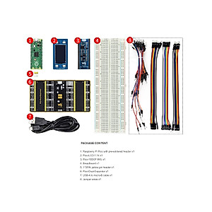 waveshare for Raspberry Pi Pico Evaluation Kit B Include Pi Pico Board with Pre-Soldered Header,1.14inch RGB Color LCD, 10DOF IMU Sensor Module,Dual GPIO Expander,Breadboard