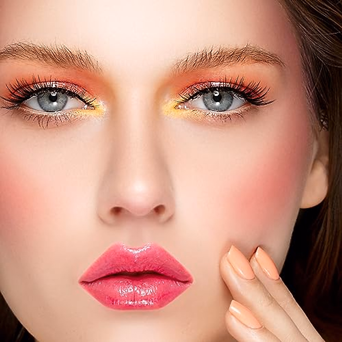 Natural Cat Eyelashes Mink Lashes Wispy Thinner Band 14mm False Eyelashes Natural Look 3D Volume Lashes C Curl Fake Eyelashes 7 Pair Siligli