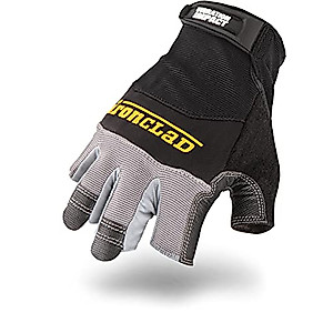 Ironclad mens Work Glove MACH 5 VIBRATION IMPACT, Black and Grey, Large Pack of 1 US