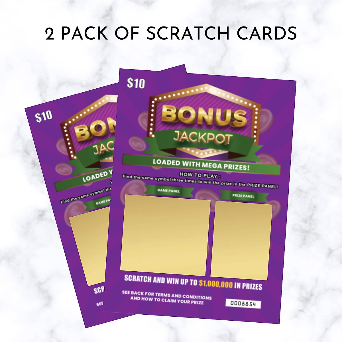 Zoschie Grandparents Baby Announcement Scratch Off Lottery Tickets, 2 Pack with Envelopes, Multicolor