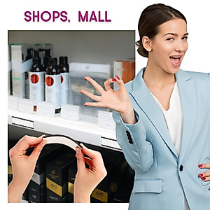 Availey 40 Pack Magnetic 'C' Channel Label Holders for Metal Racks and Shelves with Protective Films and Replacement Strips 4" x 1.6"