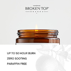 Broken Top Fresh Squeezed Pure Soy Candle | 9 oz. | Bergamot, Blood Orange & Cedar 50-Hour Burn Time. Natural Cotton Wick, Vegan, No Parabens, No Phthalates