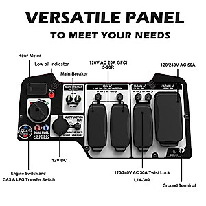A-iPower SUA12000ED 12000 Watt Portable Generator Heavy Duty Gas & Propane Powered with Electric Start for Jobsite, RV, ED, Whole House Backup Emergency