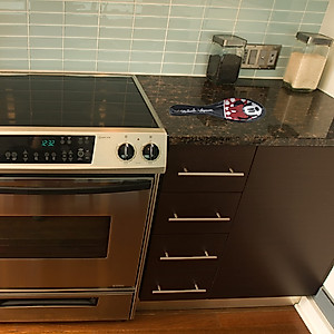 Jerry Leigh Classic Minnie Mouse Face with Polka Dots Ceramic Spoon Rest, Collectible Disney Themed Kitchen Decor Accessories, Fun Utensil Holders for Cooking and Baking, Black, White, Red, 9 inches