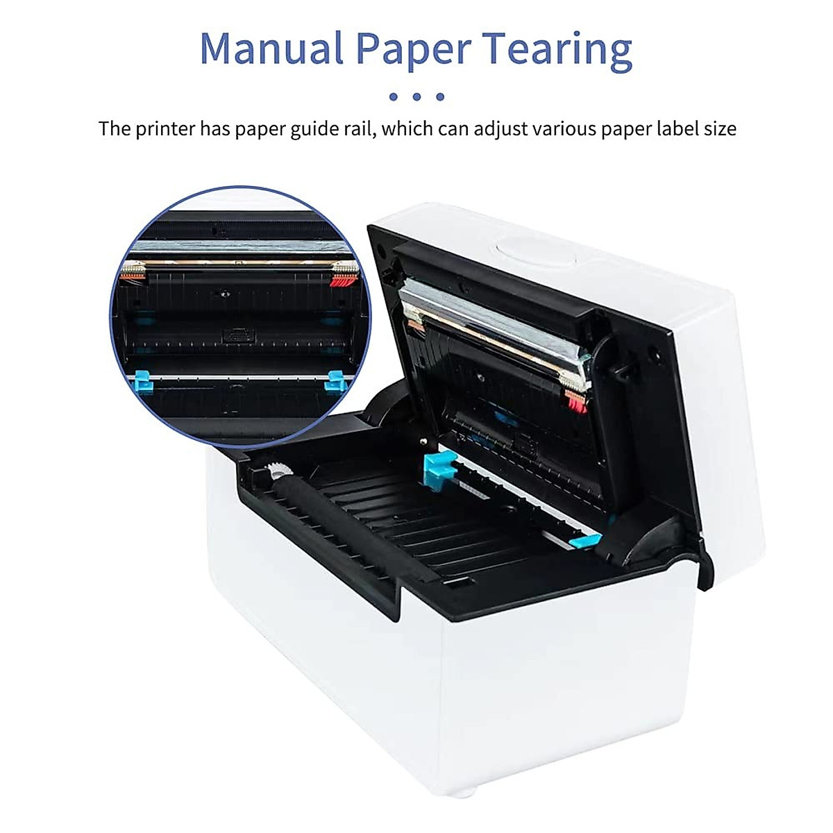 ZSEDP Desktop Thermal Label Printer for 4x6 Shipping Package Label Maker 180mm/s USB BT Thermal Sticker Printer Max.110mm Paper (Color : USB with BT)