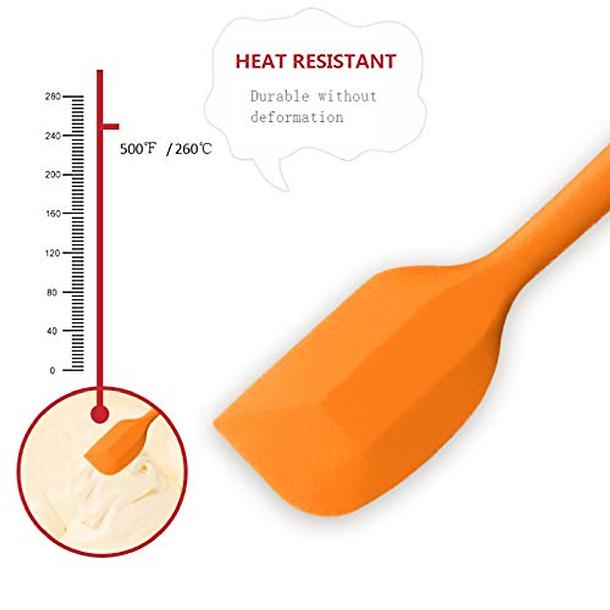 8 Pieces Silicone Spatulas, 8.5 inch Heat-Resistant Non-stick Rubber Spatulas with Stainless Steel Core for Cake Cream Cooking Gadget by COLOGO