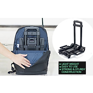 Foldable Plastic Folding Cart Lightweight Folding Shopping Trolley Mini Luggage Hand Truck for Travel Shopping Moving Office Use (2-Wheels)