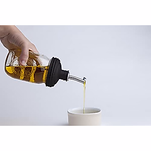 reCAP Mason Jar Pour Spout | Regular Mouth | Made in the USA | Leak-proof | Freezer-proof | Black - 2 Pack