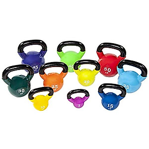BalanceFrom All-Purpose Color Vinyl Coated Kettlebell, 15 Pounds