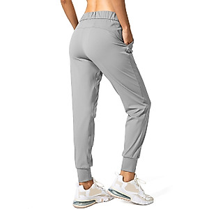 SANTINY Women's Joggers Pants Pockets Drawstring Running Sweatpants for Women Lounge Workout Jogging(Light Grey_L)