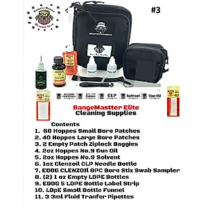 RangeMaster Elite EDC Bag Gun Cleaning Kit- Compatible for Springfield Armory Hellcat - Ladies Pink Trim Schematic Mat with Hoppes Gun Oil No.9 Solvent & Patches Clenzoil CLP & 10PC Accessories Set