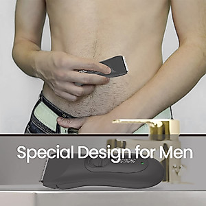 Body Hair Trimmer for Men Pubic, Electric Groin Hair Trimmer, Waterproof Wet and Dry Clipper, Ultimate Male Hygiene Ball Shaver, Safe Replaceable Ceramic Blade Head, USB Charged and Quiet