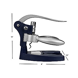 MichaelGraves Rabbit Vertical Levered Wine Bottle Opener – Holding Base, Extra Long Corkscrew and Foil Remover Included