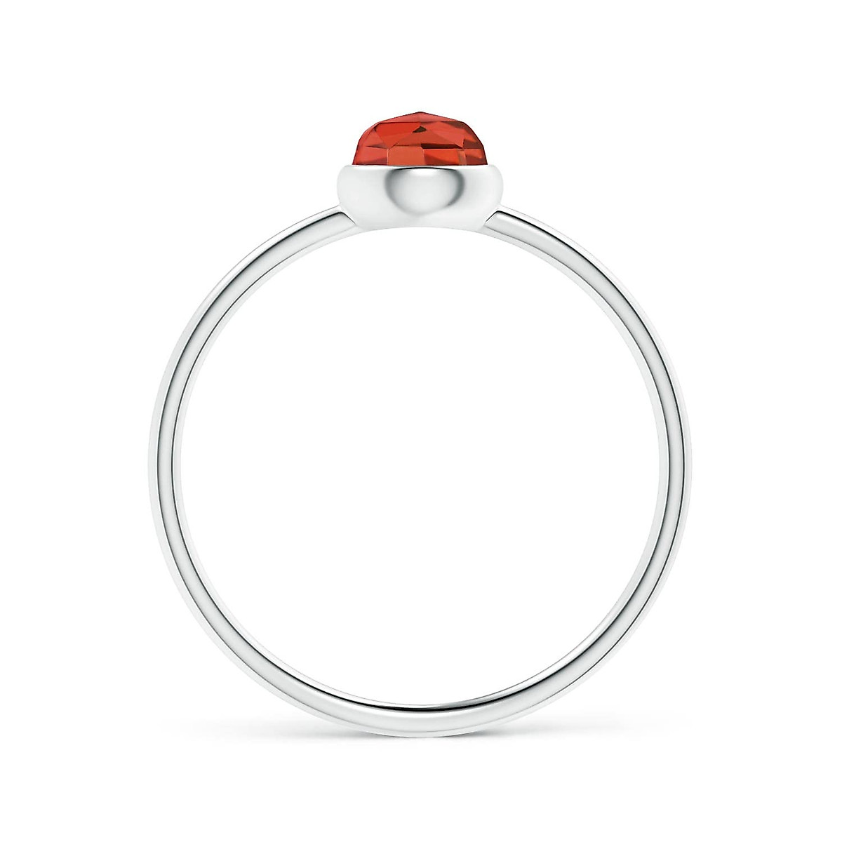 Angara Natural Garnet Solitaire Ring for Women in Sterling Silver (Grade-AAA | Size-5mm) | January Birthstone Jewelry Gift for Women | Birthday | Wedding | Anniversary | Engagement