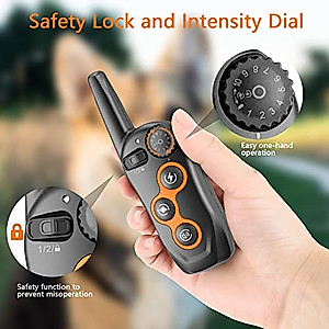 MAISOIE Dog Training Collar, IPX7 Waterproof Shock Collar with Remote Range 1300ft, 3 Training Modes, Beep, Shock, Vibration, Rechargeable Electric Shock Collar for Small Medium Large Dogs