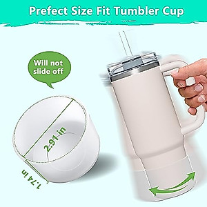 Silicone Boot Sleeve for Stanley Quencher 40 oz 30 oz Tumbler with Handle & for IceFlow 20oz 30oz, Protective Water Bottle Cup Bottom Bumper Cover for Stanley Tumbler Accessories, 2Pack