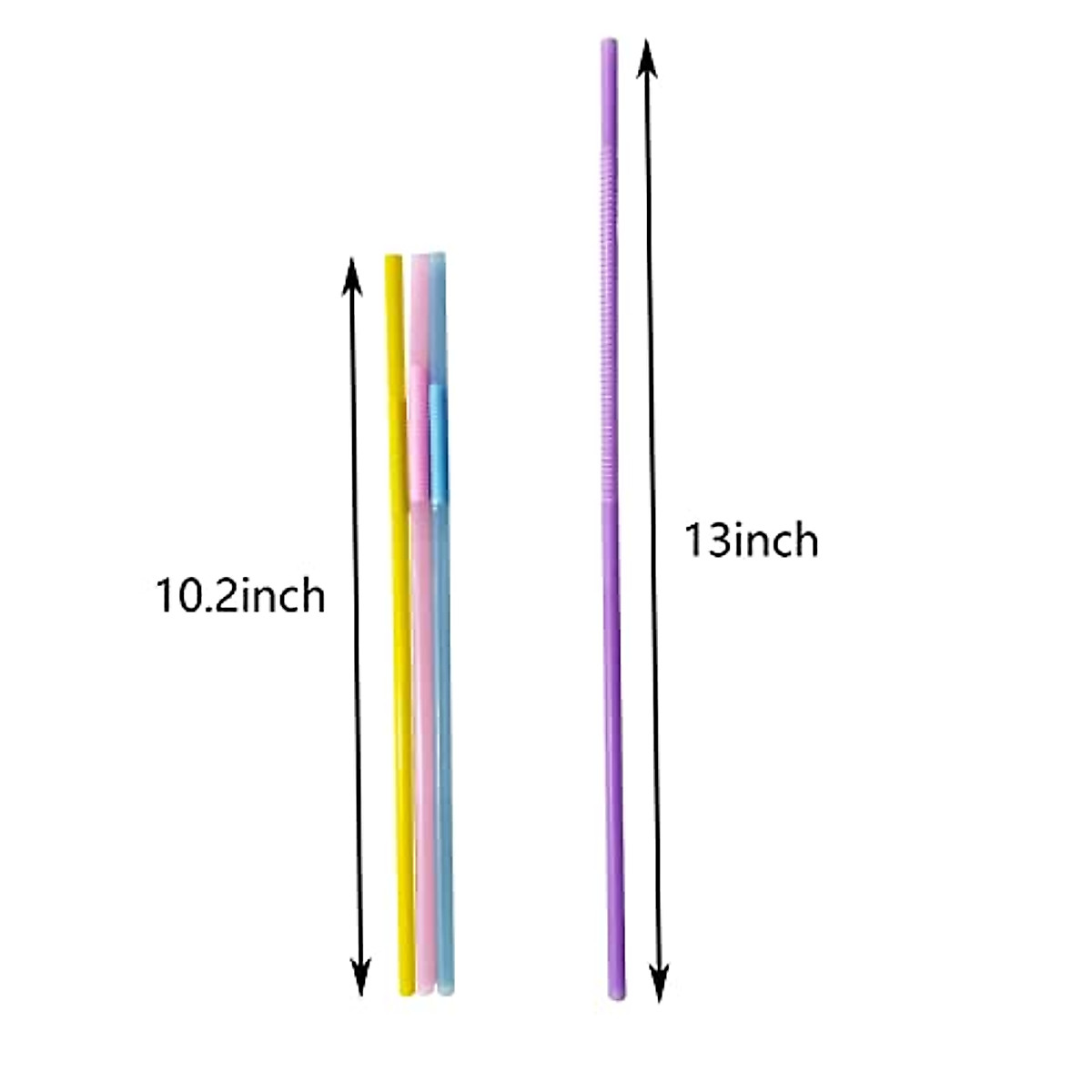 200 Pcs 10.2 Inch Colorful Flexible Drinking Straws, Individual Package Disposable Plastic Fancy Straws.