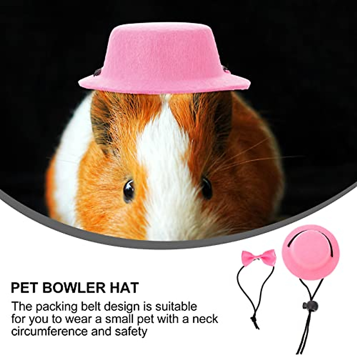 balacoo Small Pet Bowtie Hamster Hat and Bowtie Guinea Pig Black Cap Bow Tie Cool Pet Small Animal Outfit Cosplay Suit for Rats Sugar Glider Chinchilla Ferret Hedgehogs Hamster Top Hat