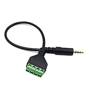 Poyiccot 3.5mm Speaker Wire Adapter, 3.5mm (1/8") 4 Pole Stereo TRRS Male Jack to AV 4 Screw Terminal Block Balun Connectors Cable 30cm (3.5mm M/ 4pin)