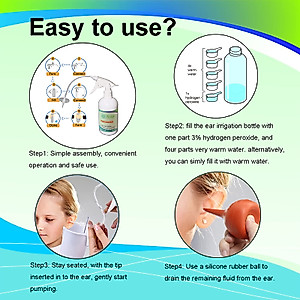 Ear Wax Removal Tool, Ear Cleaning Kits Safe Ear Irrigation Kit Ear Flush Kit for Adults Kid, Ear Wax Washer Device Easy to Operate, includes Basin, Syringe, Curette Kit, Towel and 40 Disposable Tips