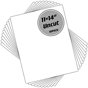 skyDrama 10-Pack Uncut Acid-Free Picture Mat Boards - 11x14 - White - for Photography, Art & Craft