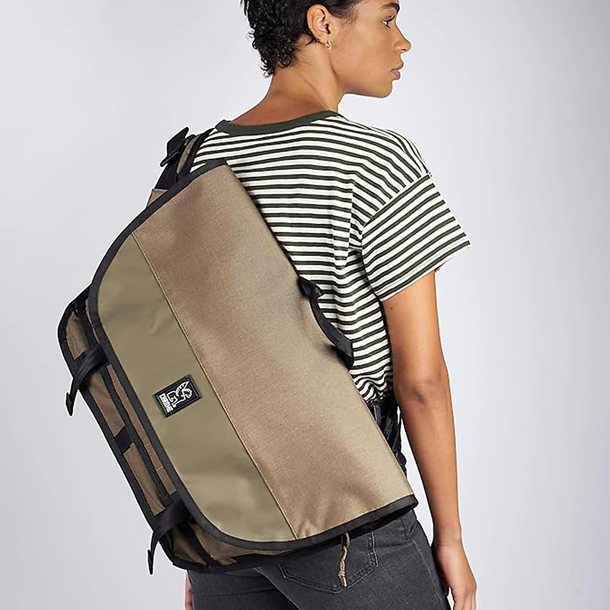 Chrome Industries Buran III Messenger Bag - 17" Laptop Sling Bag, Seat Belt Buckle, Water Resistant, 24 Liter, Black