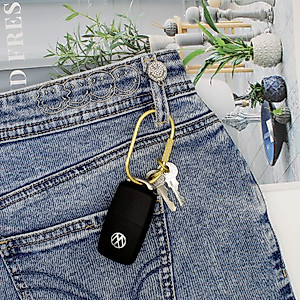 PPFISH Durable Brass Screw Lock Clip Key Chain Ring, Simple Style Car keychain for Men Women