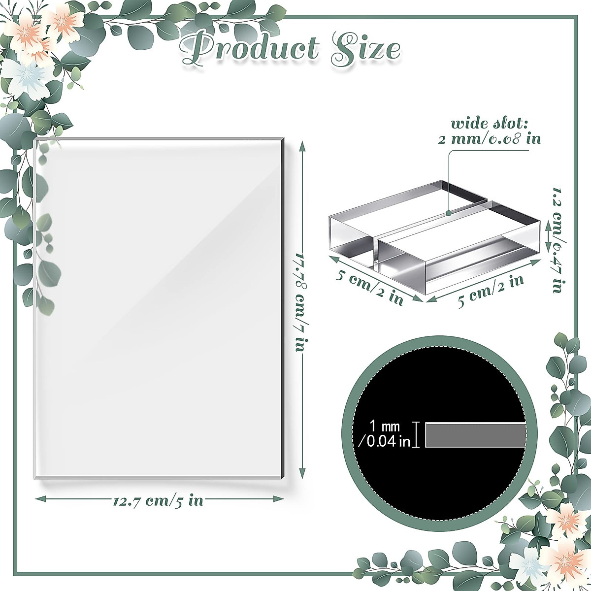 12 Pcs Clear Acrylic Place Cards with 12 Acrylic Holder Wedding Table Numbers with Acrylic Stand ​DIY Table Name Cards Plates for Wedding Reception Banquet Decors(5 x 7 x 0.08 Inch)