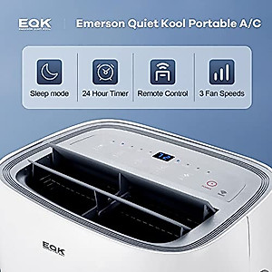 Emerson Quiet Kool 3 in 1 SMART Portable Air Conditioner, Dehumidifier & Fan | Wifi and Voice Control | Amazon Alexa, Google Home | for Rooms up to 300 Sq.Ft | EAPC5RSC1