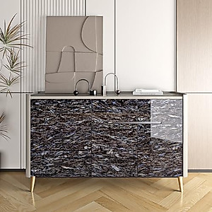 FunStick Black Marble Contact Paper for Countertop Contact Paper Waterproof Blue Black Marble Wallpaper Peel and Stick Countertops for Kitchen Removable Wall Paper for Bathroom Cabinets Desk 12"x200"